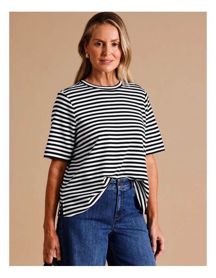 Regatta Organic Cotton Short Sleeve Stand Neck Tee In Black/White ...