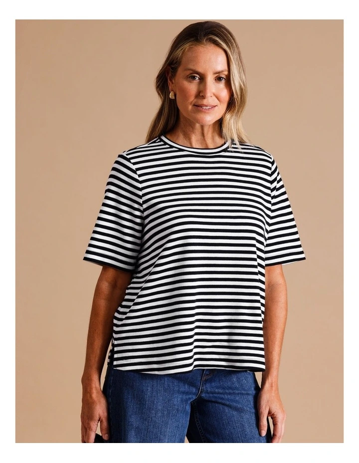 Regatta Organic Cotton Short Sleeve Stand Neck Tee In Black/White ...