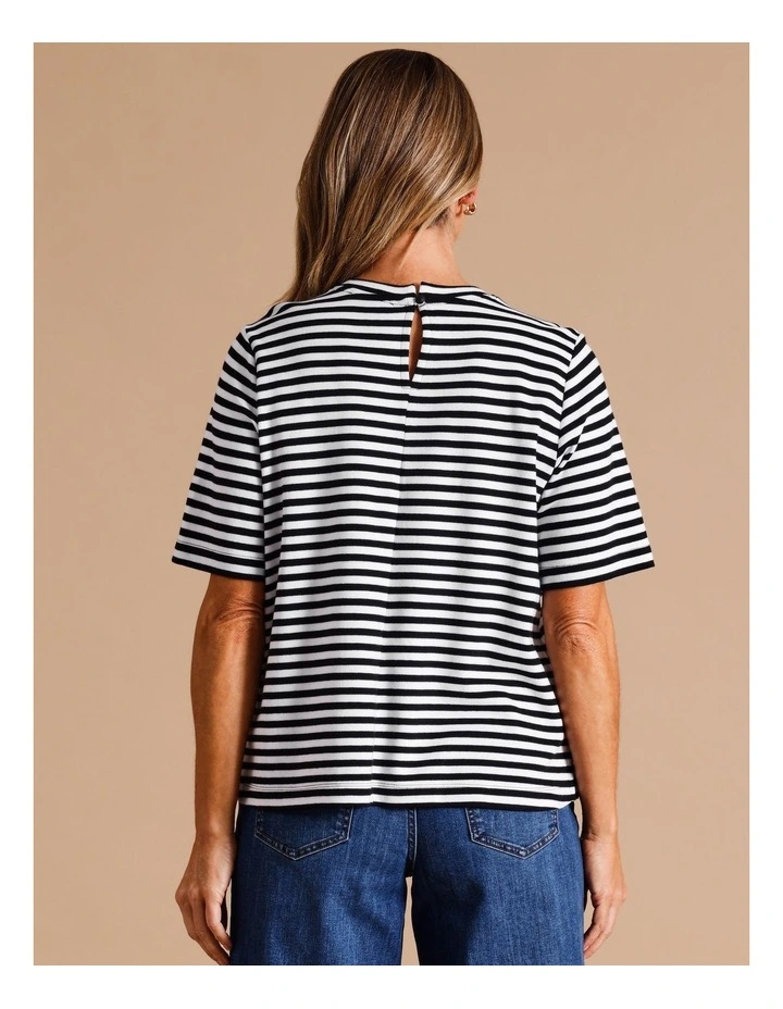 Regatta Organic Cotton Short Sleeve Stand Neck Tee In Black/White ...