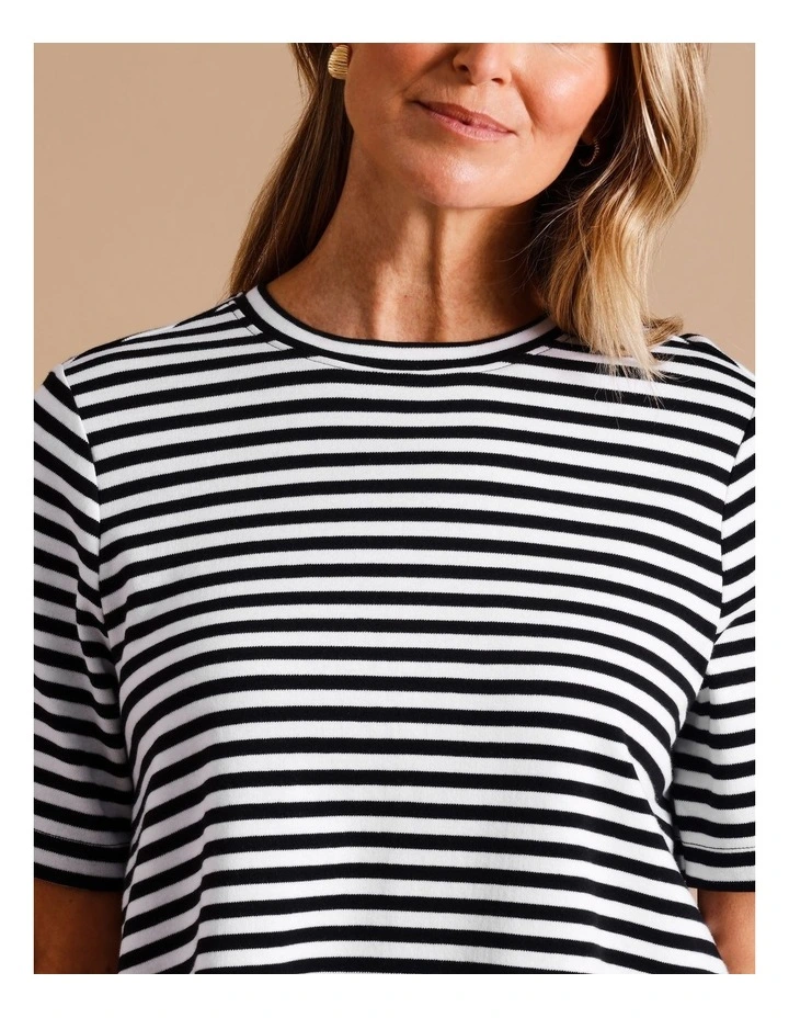 Regatta Organic Cotton Short Sleeve Stand Neck Tee In Black/White ...