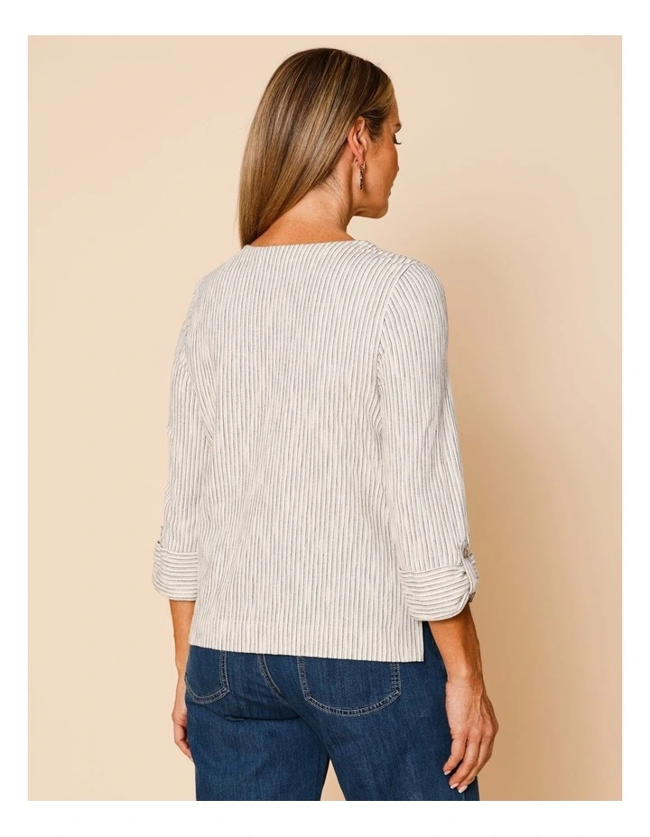 Regatta Womens Cotton Blend Vertical Stripe Button Tab Cuff Sleeve Tee ...