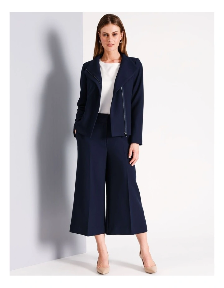 Basque Double Crepe Biker in Navy | MYER