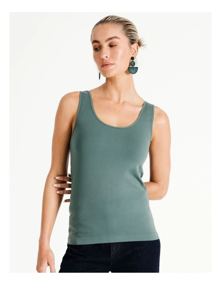 Basque Seamfree Recycled Blend Tank In Khaki | MYER