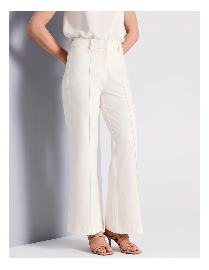 Basque Recycled Polyester Blend Pintuck Front Pant in Ivory | MYER