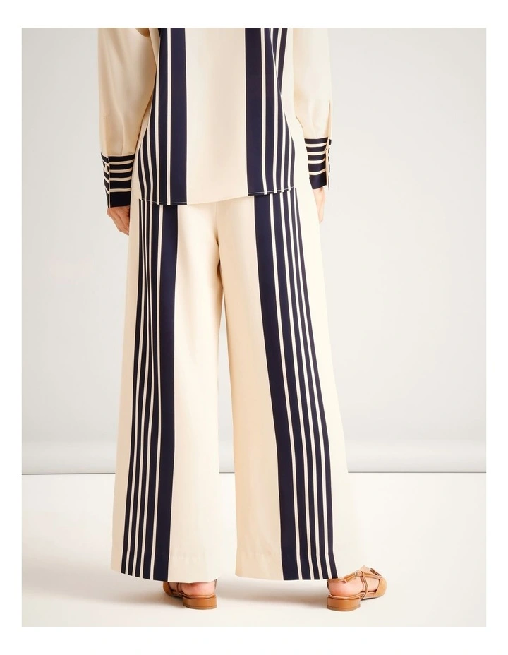 Basque Placement Stripe Pant in Ecru | MYER