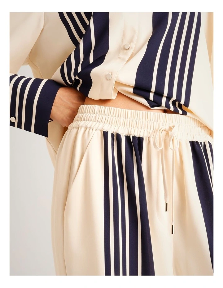 Basque Placement Stripe Pant in Ecru | MYER