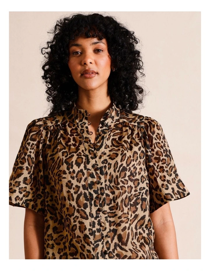 Piper Ramie Flutter Sleeve Blouse in Assorted | MYER