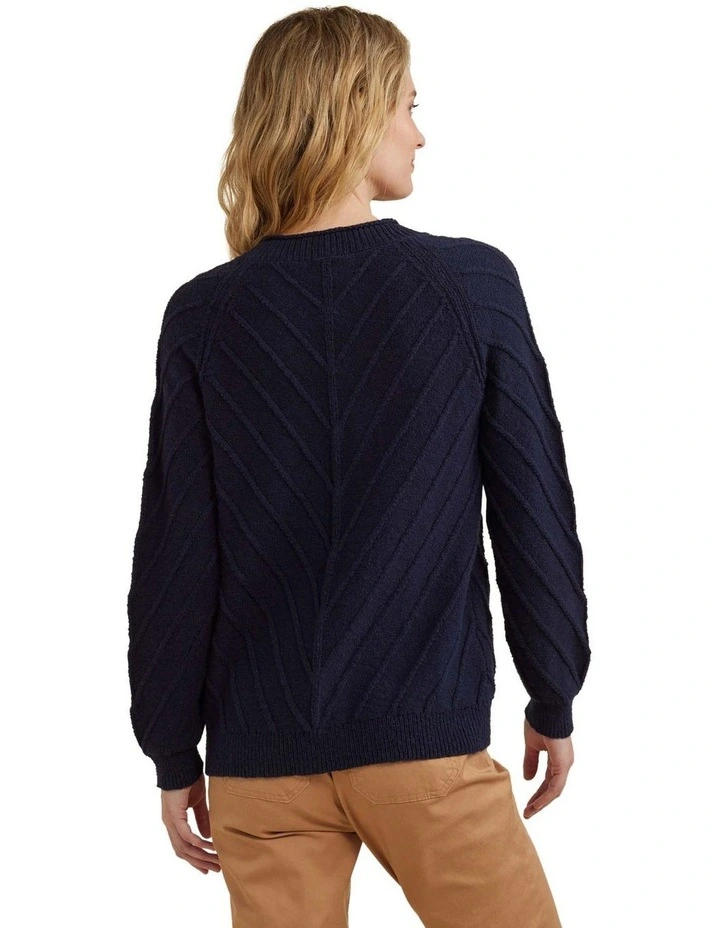 Yarra Trail Diagonal Rib Cardigan in Navy | MYER