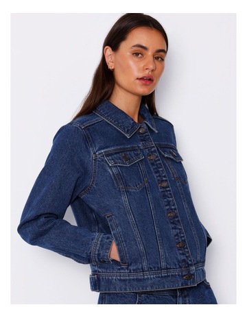 Grab Denim Organic Blend Denim Jacket in Dark Vintage Blue | MYER