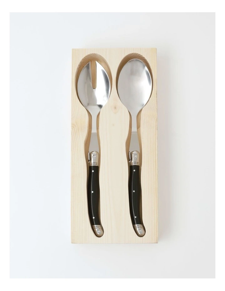 Heritage Laguiole 2pc Salad Spoon Set in Black | MYER