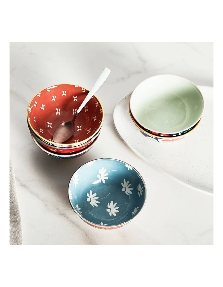 Cooper & Co Floral Porcelain Polish Rice Bowls Set Of 6 in Multi | MYER