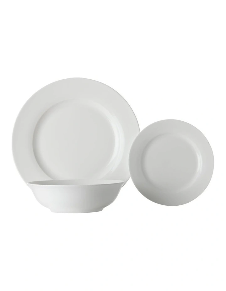 Maxwell & Williams Basics Soho Rim Dinner Set 18 Piece in White | MYER
