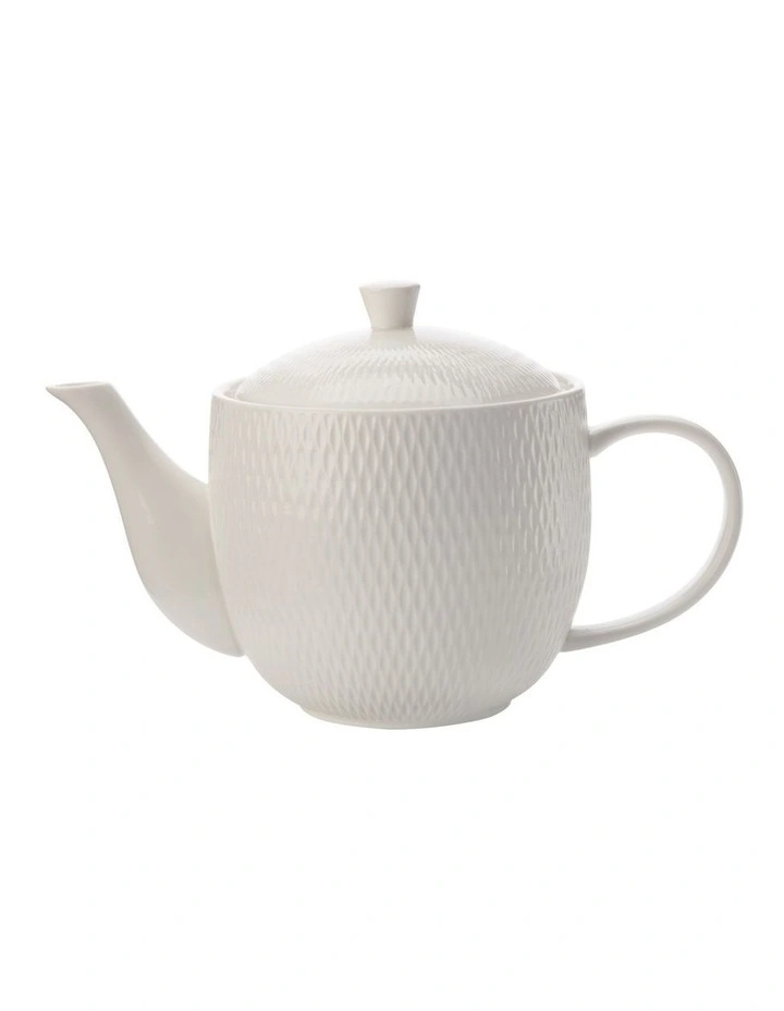 Maxwell & Williams Basics Diamonds Teapot Gift Boxed 800ml in White | MYER