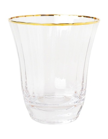 Heritage Gabrielle Champagne Glass Set of 4 Gold Rib in Clear | MYER