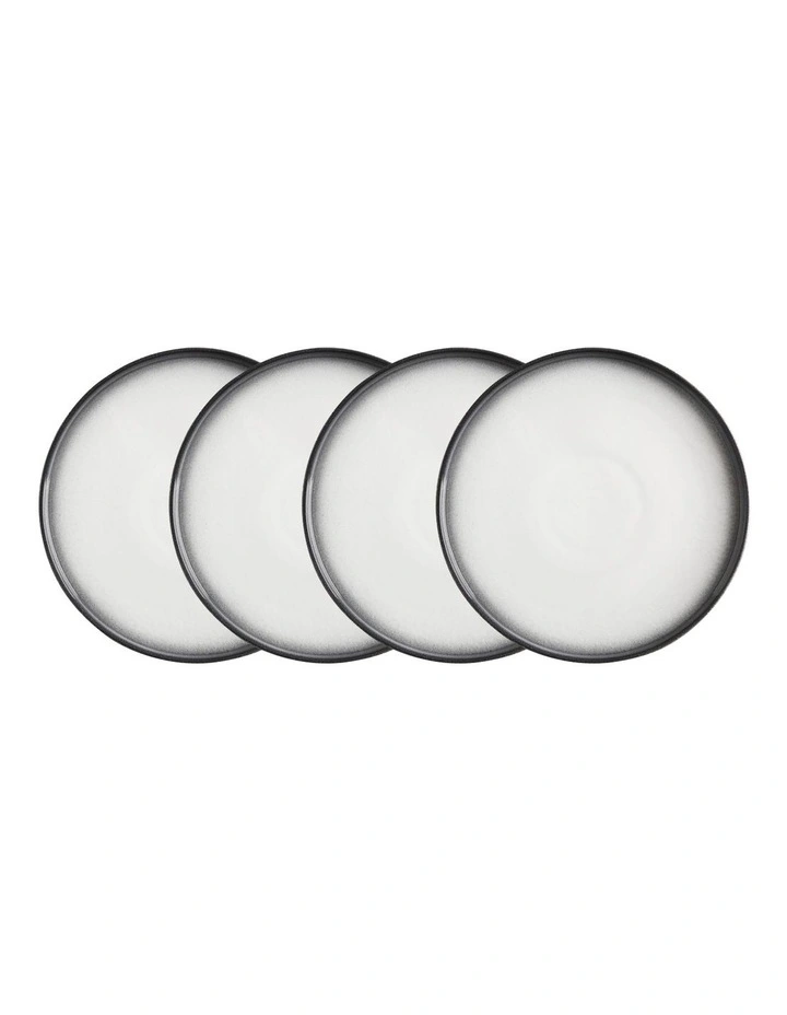 Maxwell & Williams Caviar Granite High Rim Plate 26.5cm Set Of 4 Black ...