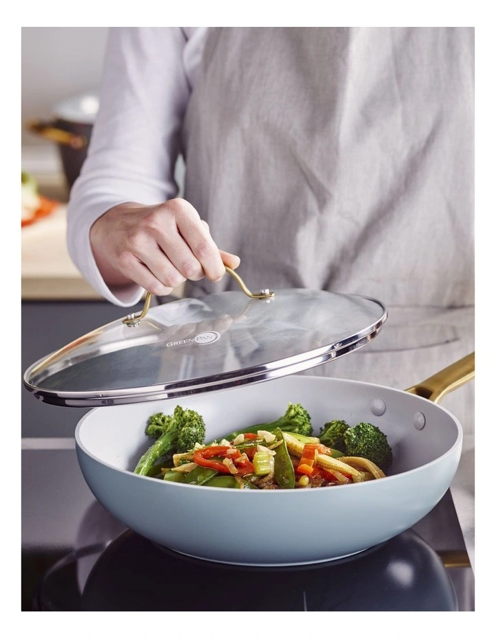 Greenpan Padova Covered Wok 28cm in Smokey Sky Blue | MYER