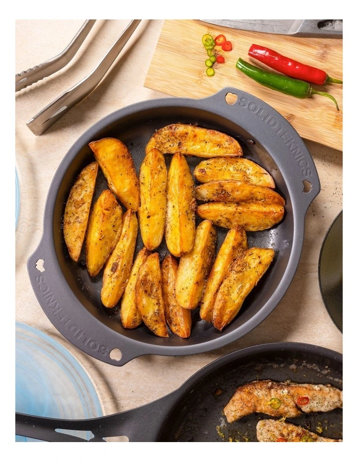 Solidteknics Quenched Lightning Pan Dual-Handle 24cm in Black | MYER