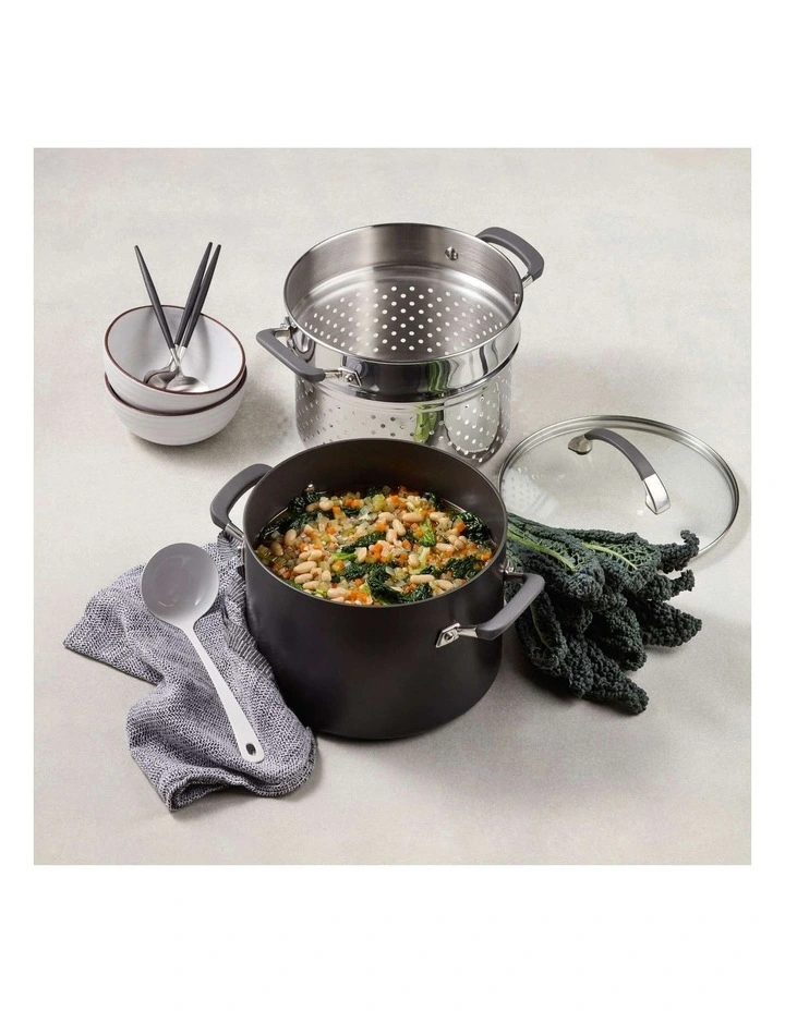 Anolon Nonstick Induction Stockpot Bonus Pasta Insert 24cm/7.6L in ...