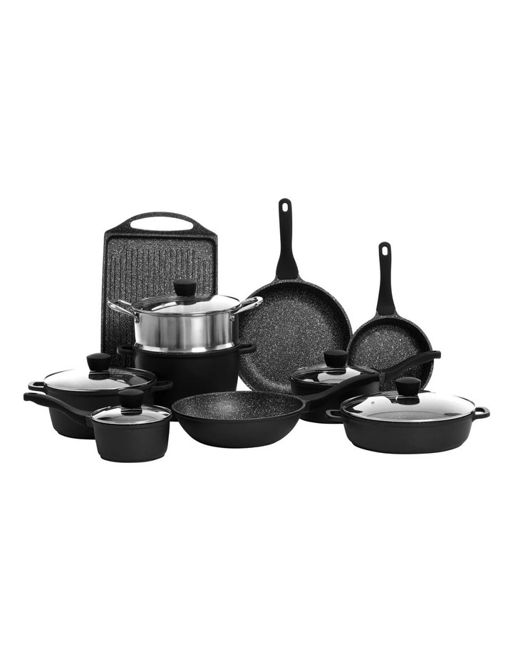 The Cooks Collective Classic Non-Stick 10 Piece Cookset in Black | MYER