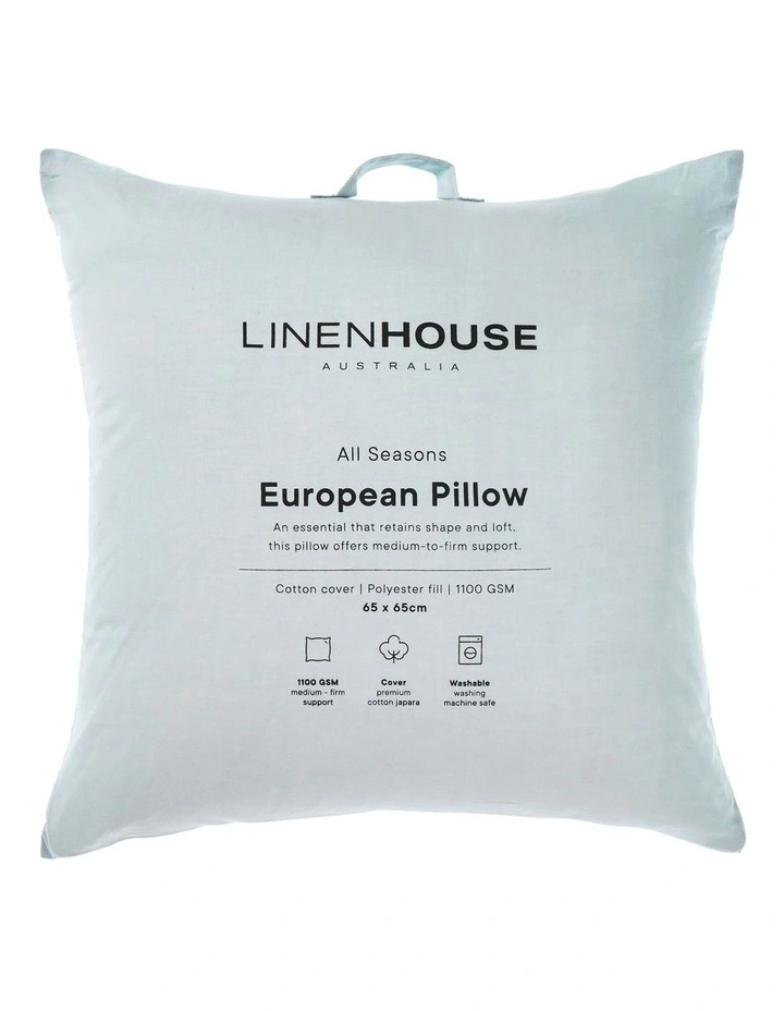 Linen House All Seasons European Pillow in White | MYER