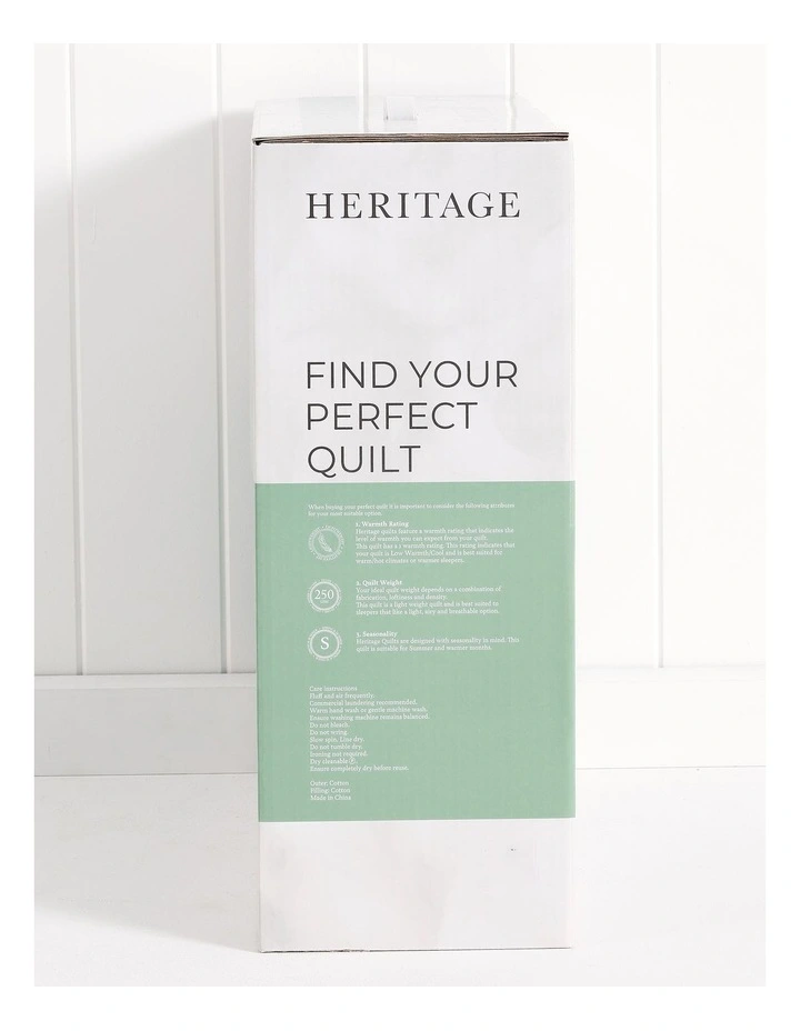 Heritage Lightweight Cotton Quilt in White | MYER
