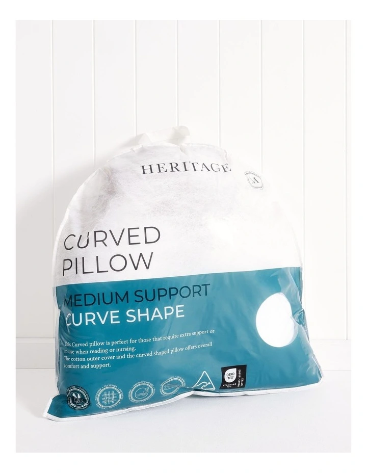 Heritage Curved Pillow in White | MYER