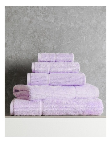 Vue Combed Cotton Ribbed Towel Range in Purple Heather | MYER