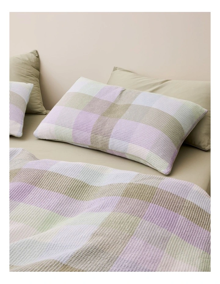 Sheet Society Tully Waffle Quilt Cover Set in Mia Gingham | MYER Sheet Society Tully Waffle Quilt Cover Set in Mia Gingham | MYER