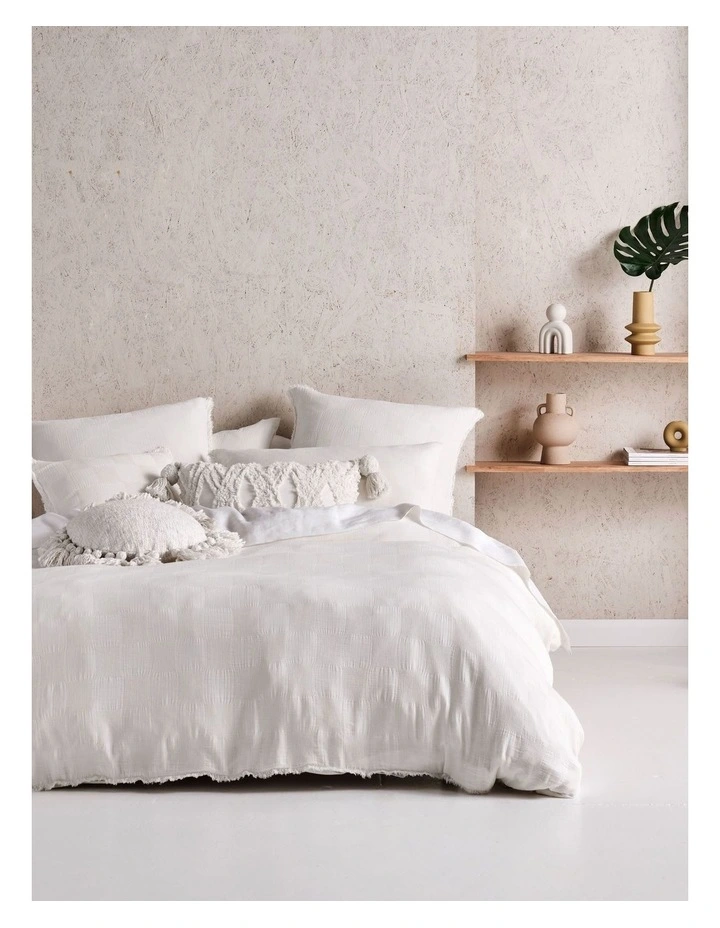 Linen House Capri Quilt Cover Set in White | MYER