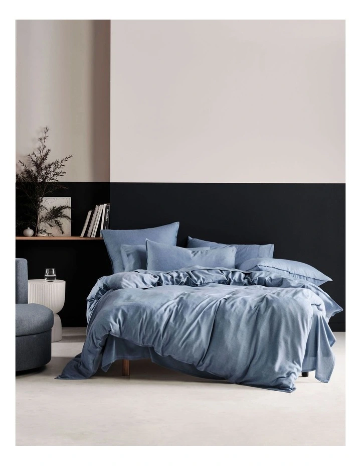 Linen House Rejeaneration Rialta Quilt Cover Set in Denim | MYER