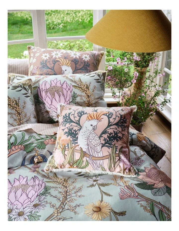 Linen House Victoria Cushion 48x48cm in Mist | MYER