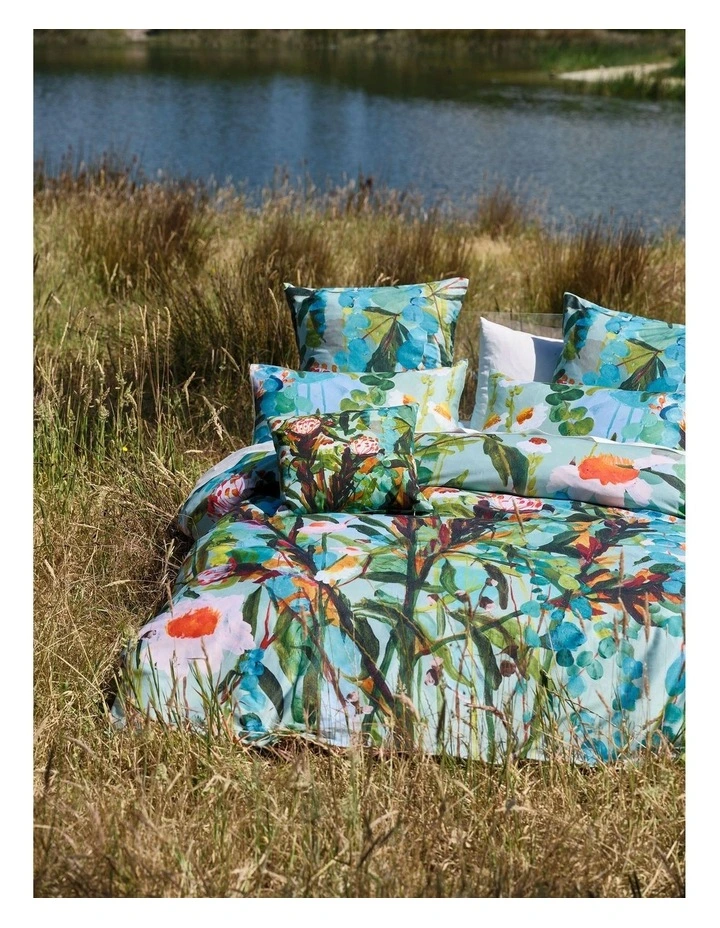 Linen House Grotti Lotti Harmony Cushion 48x48cm in Aqua | MYER