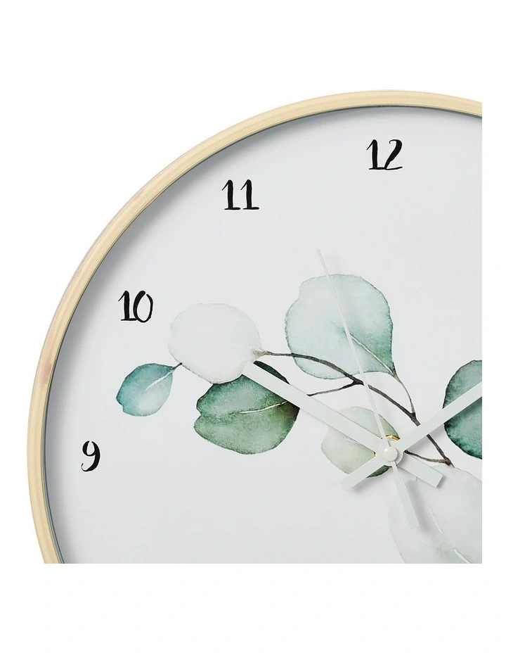 Cooper & Co Eucalyptus Round Silent Non-Ticking Wall Clock 30cm in ...