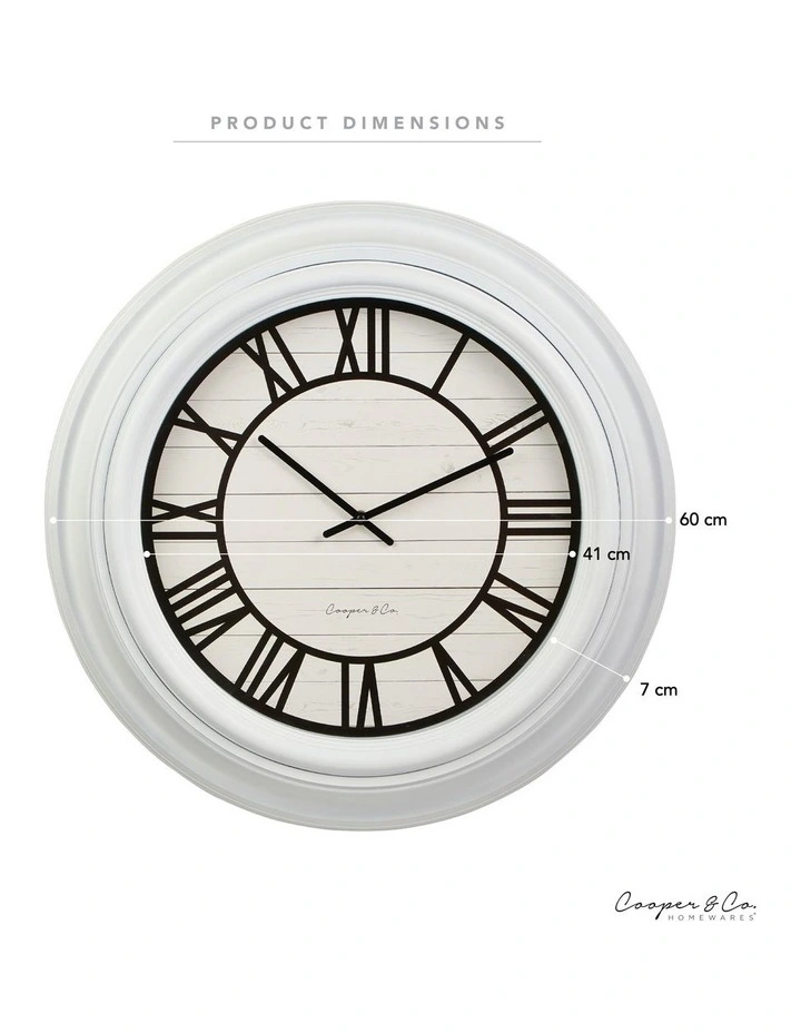 Cooper & Co Hollie Jumbo Wall Clock 60cm in White | MYER