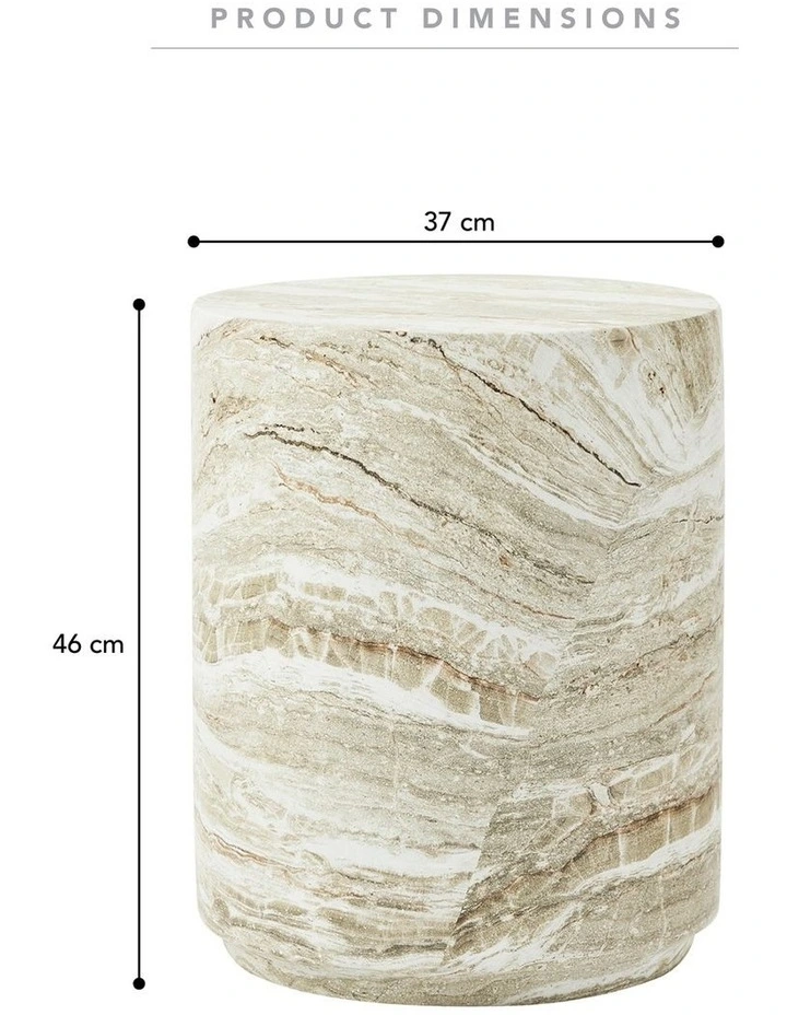 Cooper & Co Astrid MgO Marble Look Side Table 46cm in Green | MYER