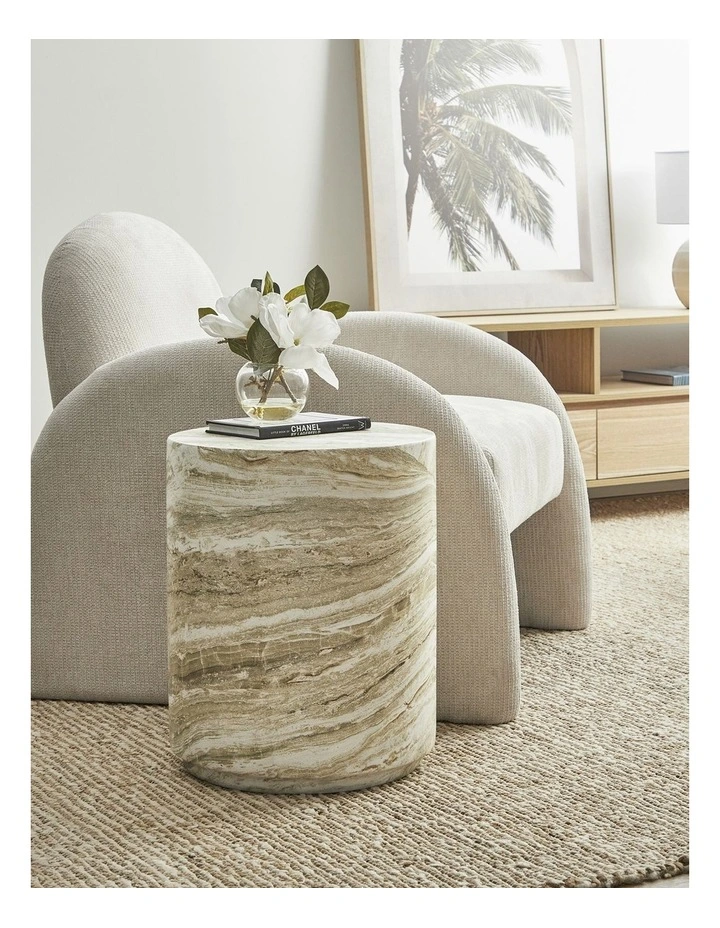 Cooper & Co Astrid MgO Marble Look Side Table 46cm in Green | MYER