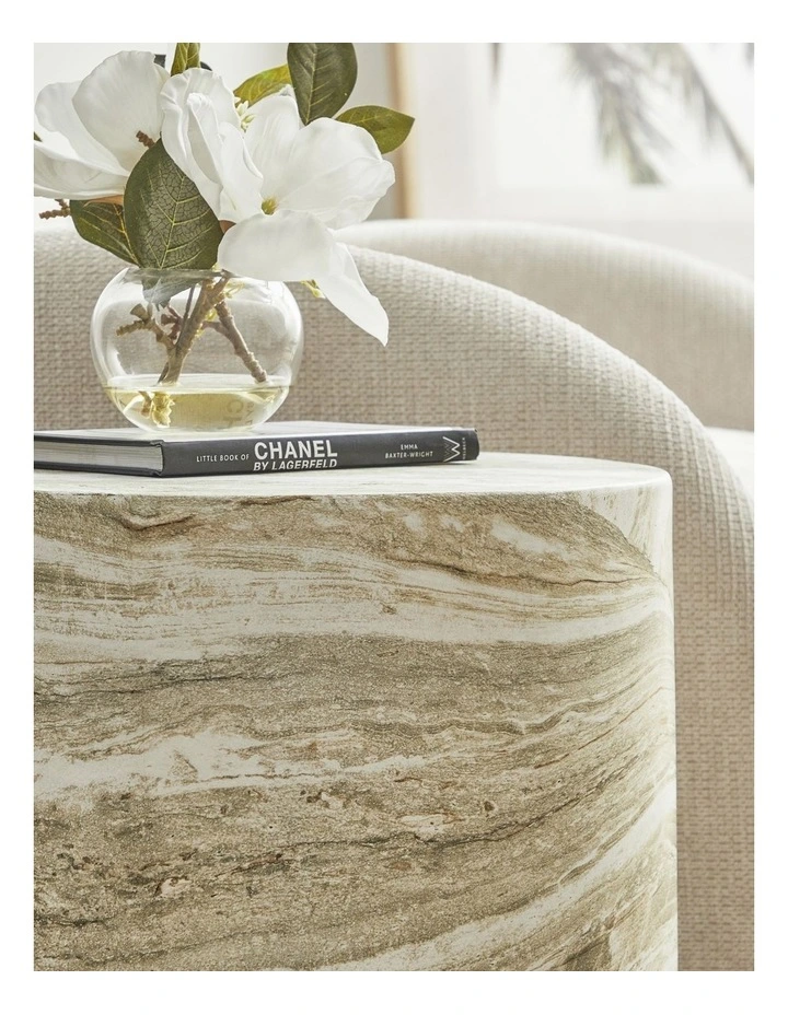 Cooper & Co Astrid MgO Marble Look Side Table 46cm in Green | MYER