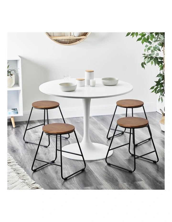 Cooper & Co Mingle Low Sitting Stools Set of 4 in Black/Brown | MYER