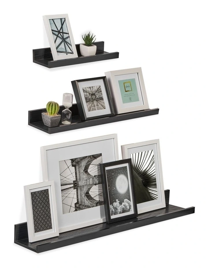Cooper & Co Display Wall Shelves Set Of 3 in Black | MYER