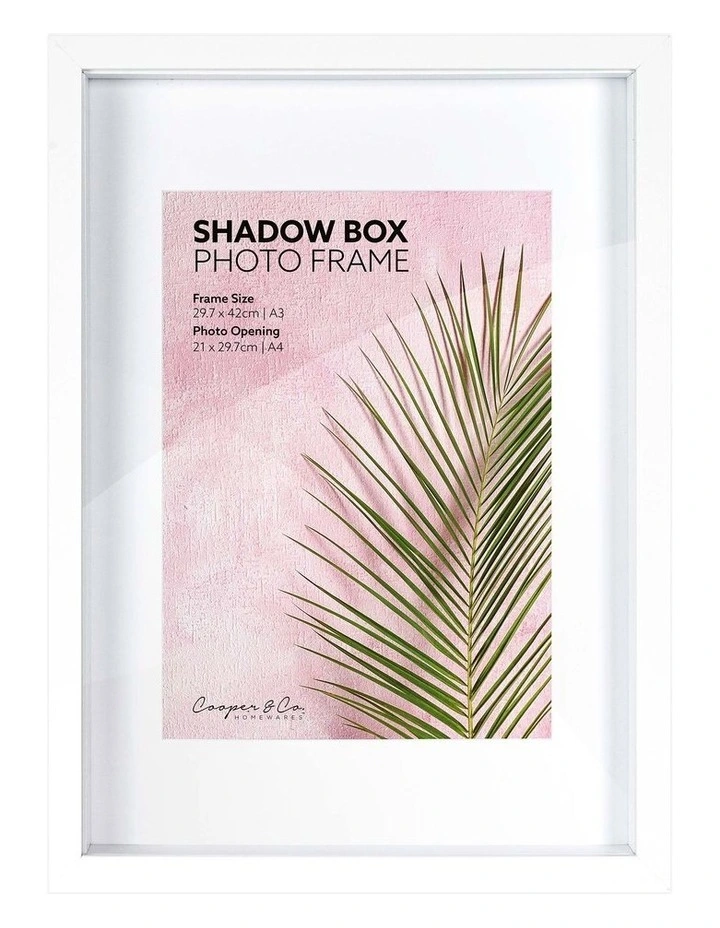 Cooper & Co Set of 2 A3 Mat to A4 Shadow Box Photo Frames in White | MYER