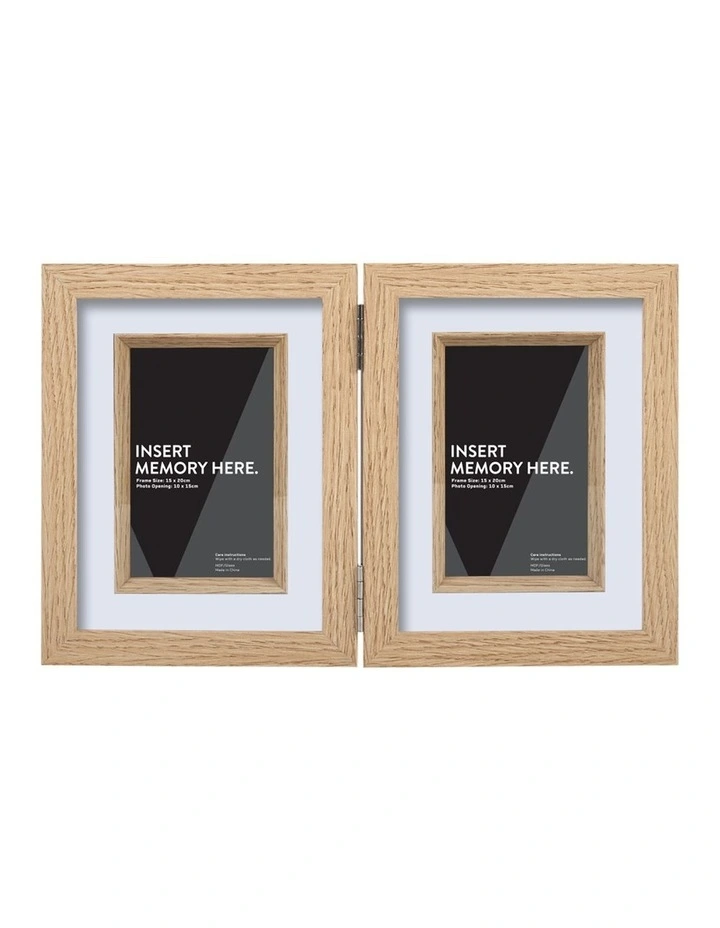 Vue Natural Double Photo Frame 15x20cm | MYER