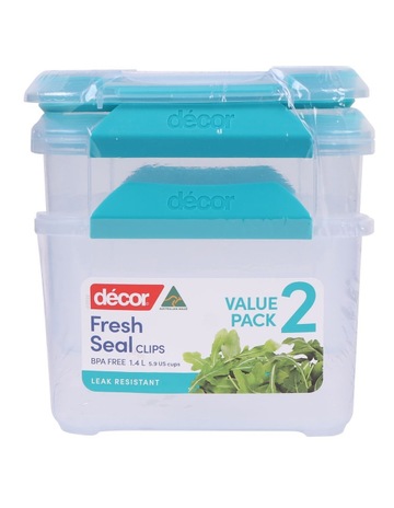 Decor Fresh Seal Clips Oblong 1L 3 Pack in Clear | MYER