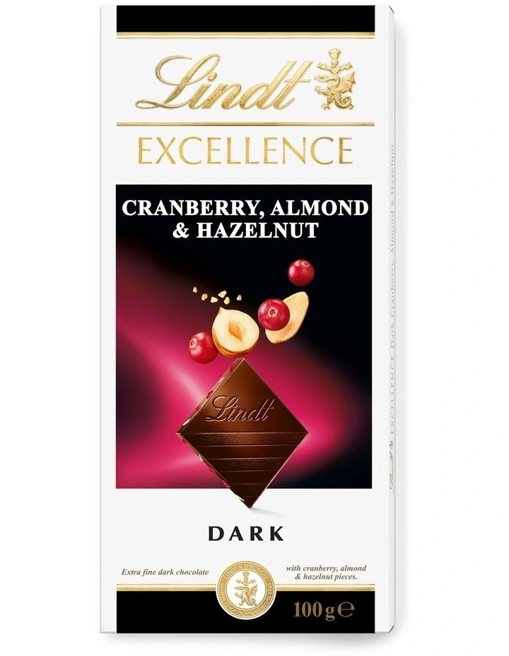 Lindt Excellence Cranberry, Almond, Hazelnut 100g | MYER