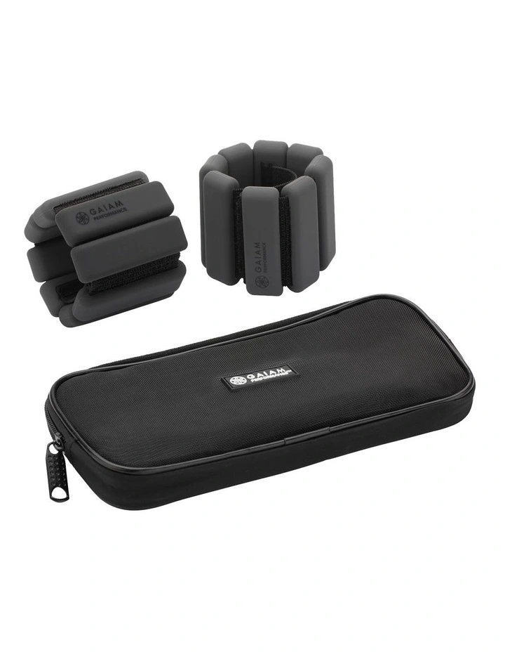 Gaiam Slimline Silicone Weighted Bangles 0.5kg Pair in Grey | MYER