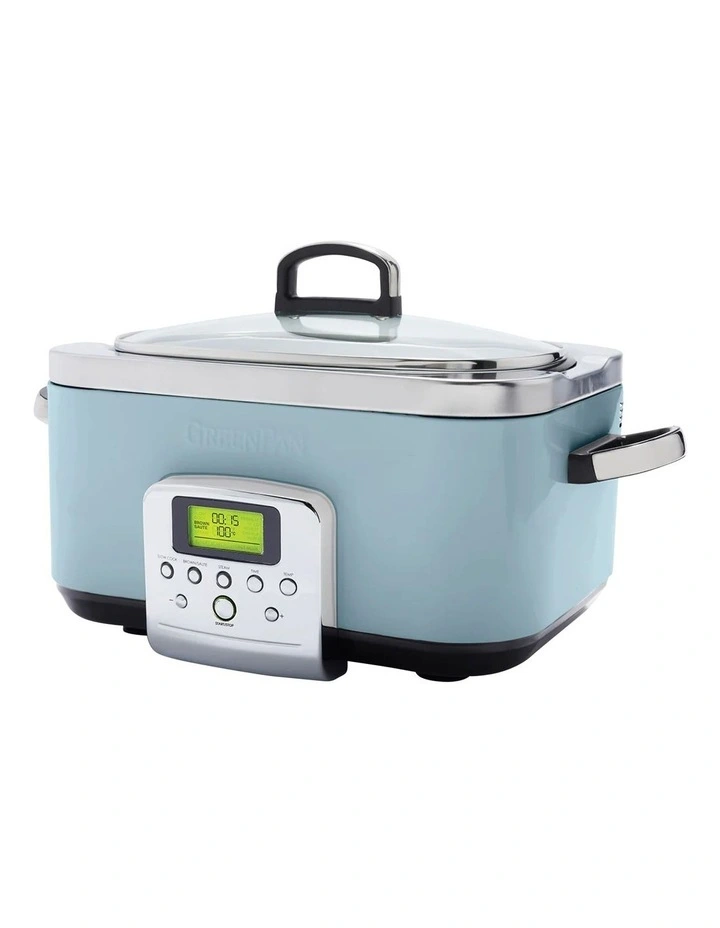 GreenPan Elite Slow Cooker 6L in Blue Haze | MYER