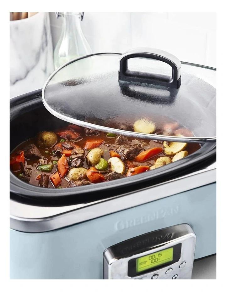GreenPan Elite Slow Cooker 6L in Blue Haze | MYER
