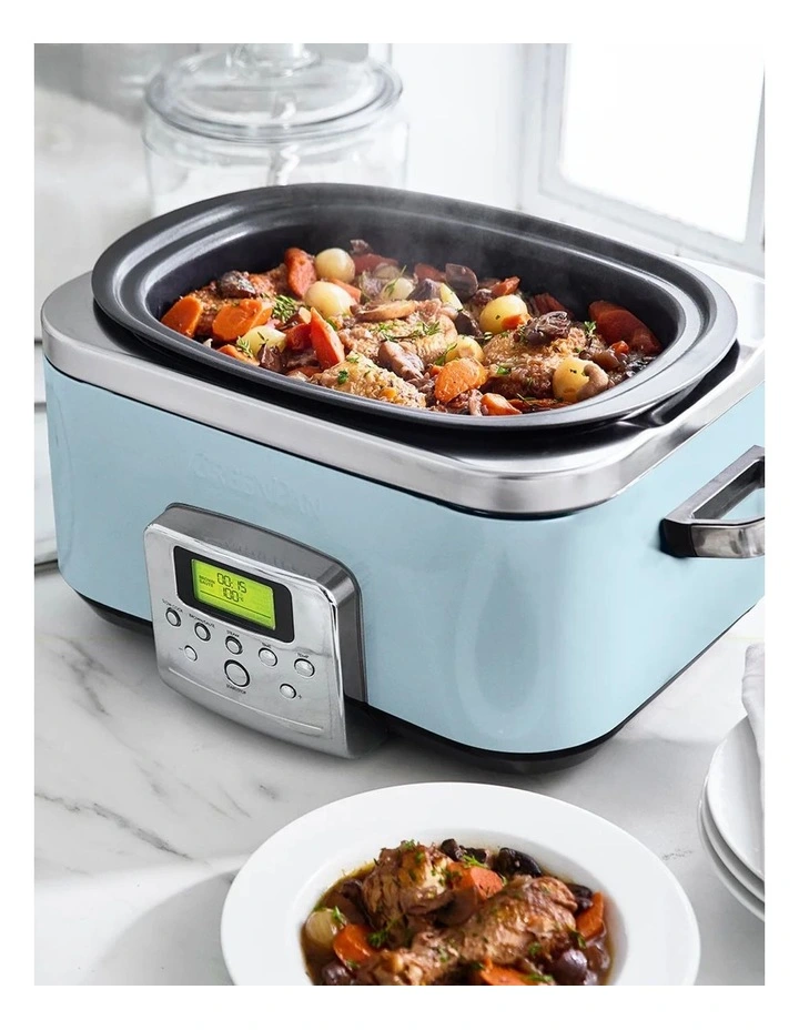 GreenPan Elite Slow Cooker 6L in Blue Haze | MYER