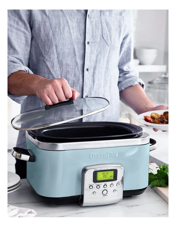 GreenPan Elite Slow Cooker 6L in Blue Haze | MYER