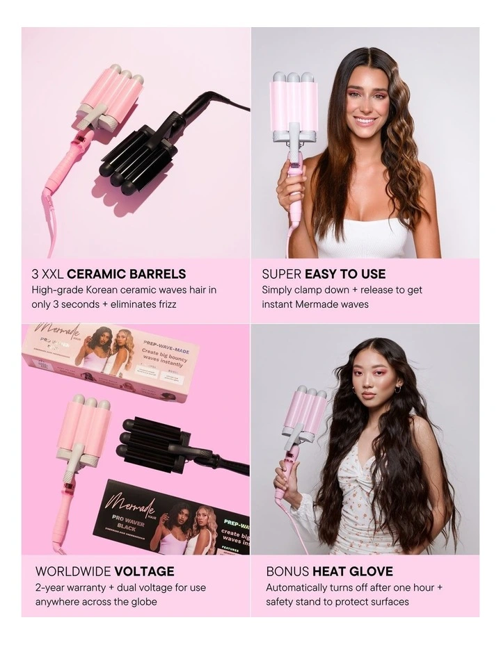 Mermade Hair Waver Professional Hair Styler 32mm | MYER