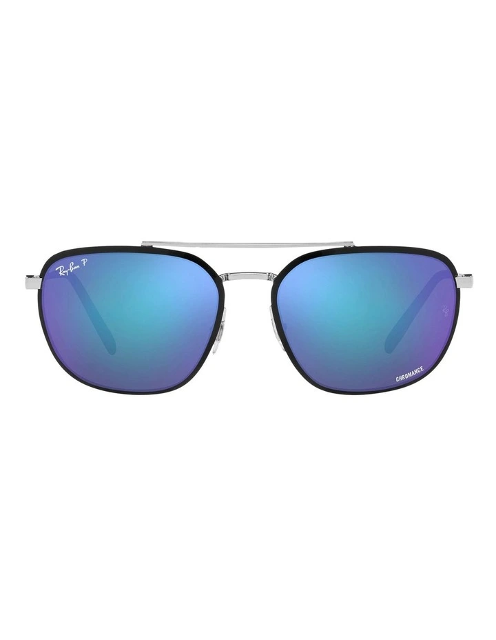 Ray-Ban RB3708 Chromance Polarised Black Sunglasses | Blue Lens | MYER